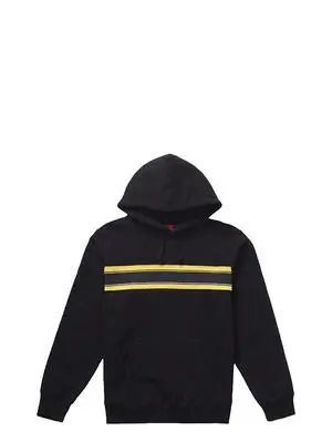 Supreme Chest Stripe Logo Hooded Sweatshirt - Black