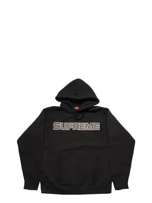 Supreme Perforated Leather Hooded Sweatshirt - Black