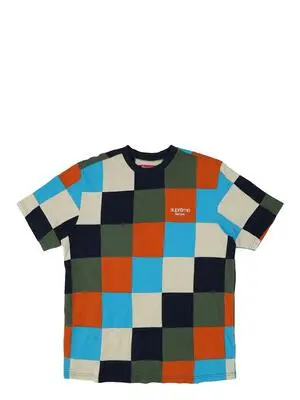 Supreme Patchwork Pique Tee Shirt - Navy Blue/teal/orange