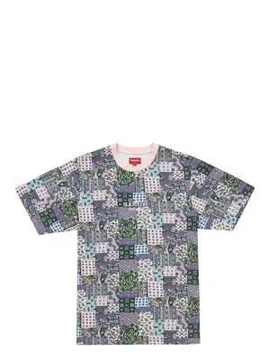 Supreme Patchwork Paisley Short Sleeve Top Pink