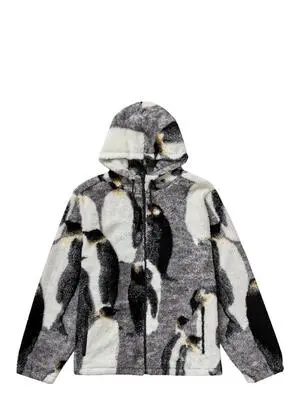 Supreme Penguins Hooded Fleece Jacket - Black