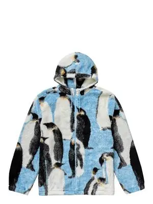 Supreme Penguins Hooded Fleece Jacket - Blue