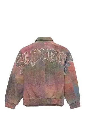 Supreme Pebbled Leather Varsity Jacket - Multicolor