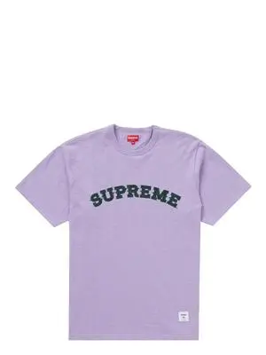 Supreme Plaid Applique Short Sleeve Top Violet