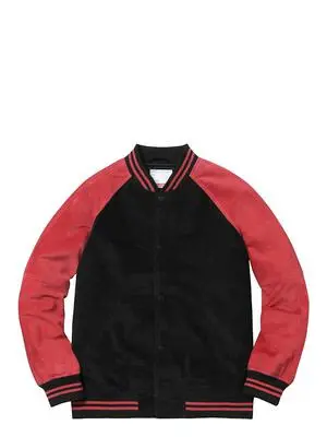 Supreme Varsity Suede Jacket - Red