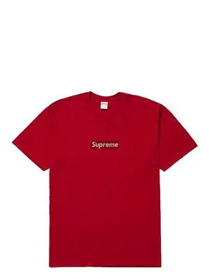 Supreme Swarovski Box Logo Tee Shirt Red