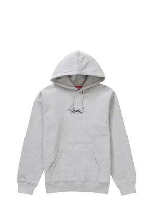 Supreme Tag Logo Hooded Sweatshirt - Heather Grey