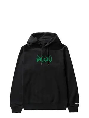 KAWS X Sacai Flock Print Hoodie - Black