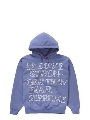Supreme Stronger Than Fear Hooded Sweatshirt Light Purple