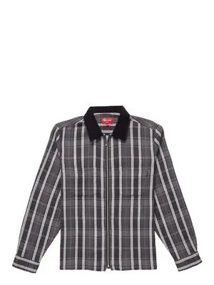 Supreme Plaid Thermal Zip Up Shirt - Black