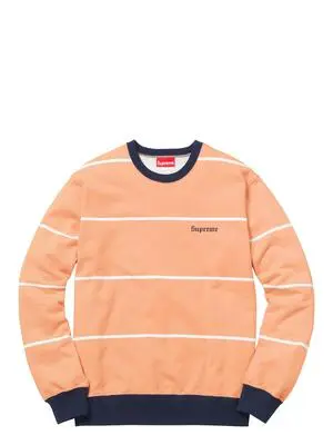 Supreme Striped Crewneck Sweatshirt - Peach