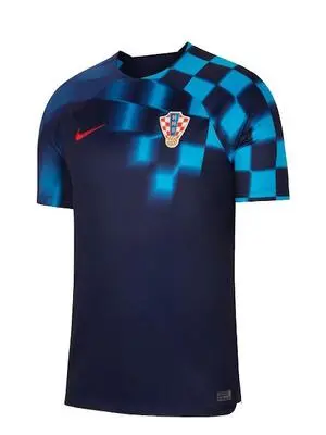 Nike Croatia 2022/23 Stadium Away Drifit Soccer Jersey - Blackened Blue/university Red