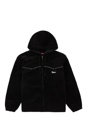 Supreme Studded Velvet Hooded Work Jacket - Black