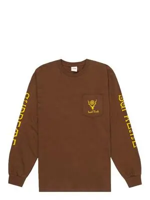 Supreme South2 West8 Long Sleeve Pocket Tee Shirt - Brown