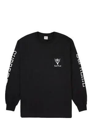 Supreme South2 West8 Long Sleeve Pocket Tee Shirt - Black