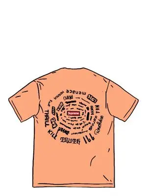 Supreme Spiral Tee Shirt Peach
