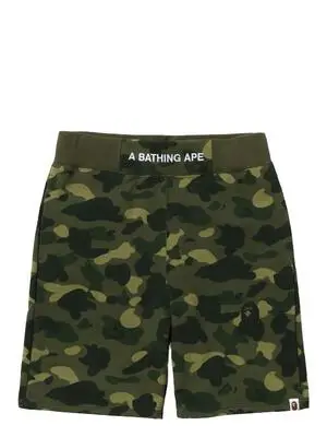 A BATHING APE Camo Sweat Shorts - Green