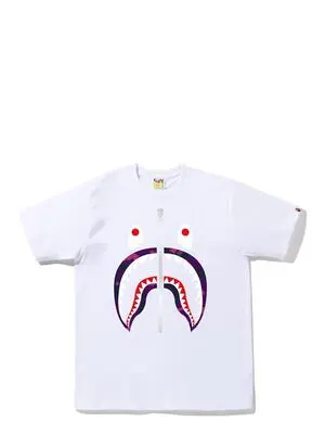 A BATHING APE Color Camo Silver Zip Shark T-shirt (ss23) White Purple