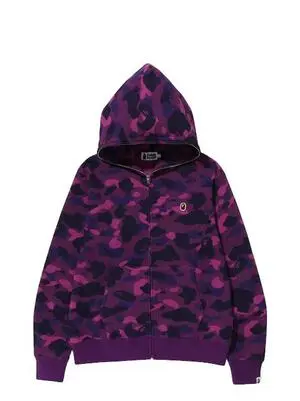 A BATHING APE Camo Thermal Full Zip Hoodie - Purple