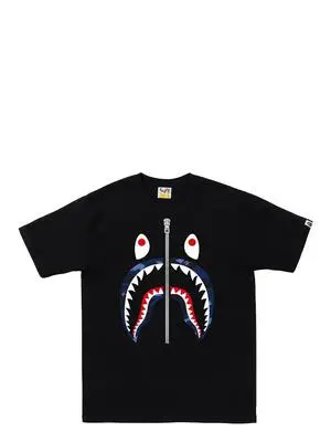 A BATHING APE Camo Shark Tee Shirt (fw22) Black Blue