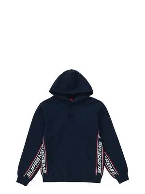 Supreme Text Rib Hooded Sweatshirt - Navy Blue