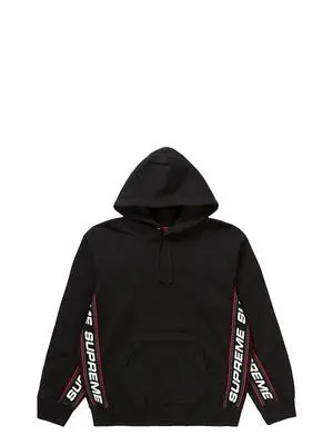 Supreme Text Rib Hooded Sweatshirt - Black