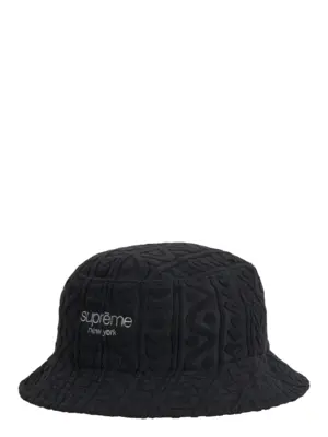 Supreme Patterned Terry Crusher Hat - Black