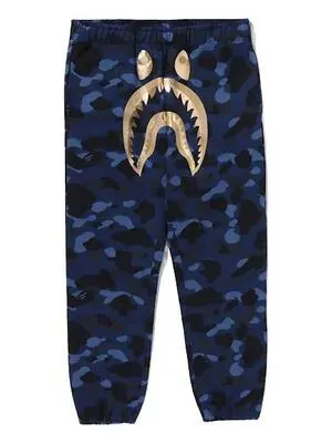 A BATHING APE Camo Shark Sweatpant - Navy Blue