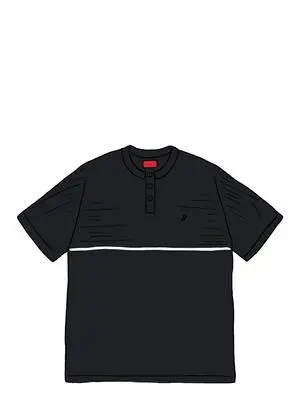 Supreme Terry Short Sleeve Henley - Black