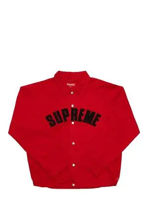 Supreme Snap Front Twill Jacket - Red