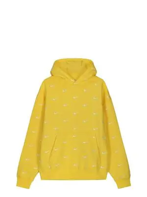 Nike Nrg All Over Swoosh Logo Hoodie - Chrome Yellow/white