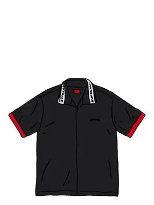 Supreme Terry Short Sleeve Zip Up - Black