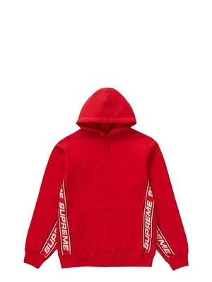 Supreme Text Rib Hooded Sweatshirt - Red