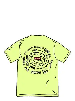 Supreme Spiral Tee Shirt Bright Yellow