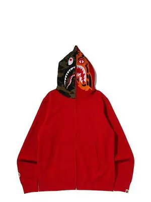 A BATHING APE Crazy Face Full Zip Hoodie - Red