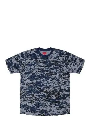 Supreme Short Sleeve Pocket Tee Shirt - Navy Blue Digi Camo