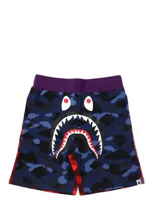 BAPE Crazy Camo Shark Sweat Shorts - Navy Blue