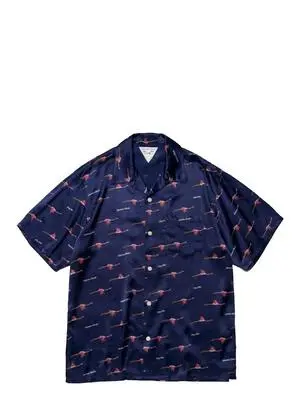 HUMAN MADE Flamingo Aloha Shirt - Navy Blue