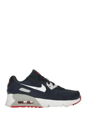Nike Air Max 90 Leather Sneakers - Obsidian/midnight Navy Blue/track Red