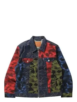 A BATHING APE X Levi's Camo Trucker Jacket - Multicolor