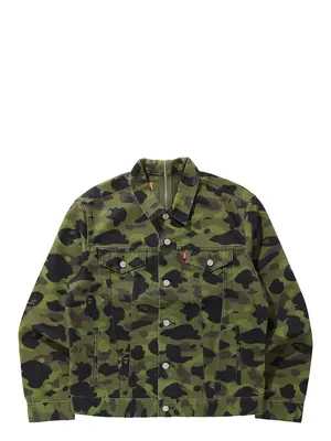 A BATHING APE X Levi's Camo Trucker Jacket - Green