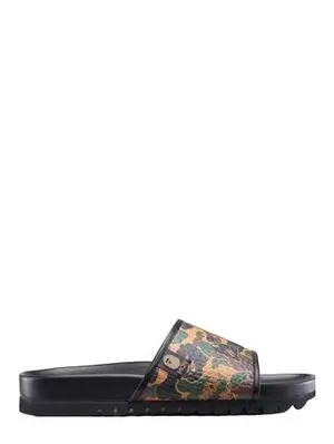 A BATHING APE X Mcm Camo Slide Sandals - Brown