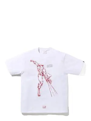 A BATHING APE X Marvel Comics Iron T-shirt - White