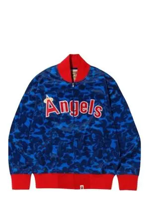 A BATHING APE X Mitchell & Ness Angels Jacket - Blue