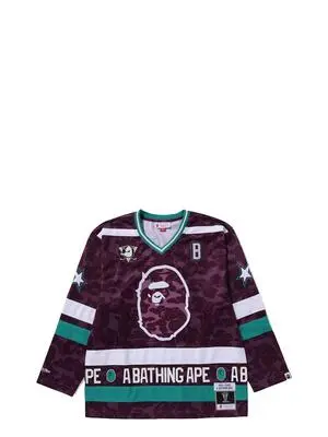 A BATHING APE X Mitchell & Ness Nhl Anaheim Ducks Hockey Jersey - Purple