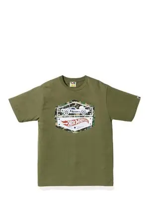 A BATHING APE X Hot Wheels Car Tee Shirt - Olive Drab
