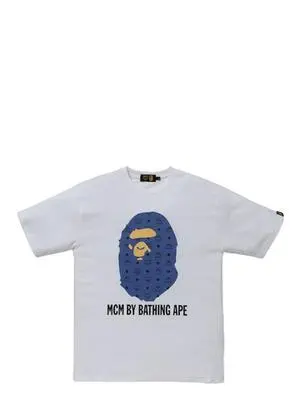 A BATHING APE X Mcm By Bathing Tee Shirt White/navy Blue