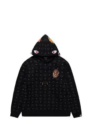 A BATHING APE X Mcm Shark Pullover Hoodie - Black