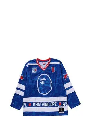 A BATHING APE X Mitchell & Ness Nhl New York Rangers Mesh Hockey Jersey - Blue