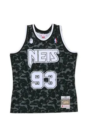 A BATHING APE X Mitchell & Ness New Jersey Nets Jersey - Black